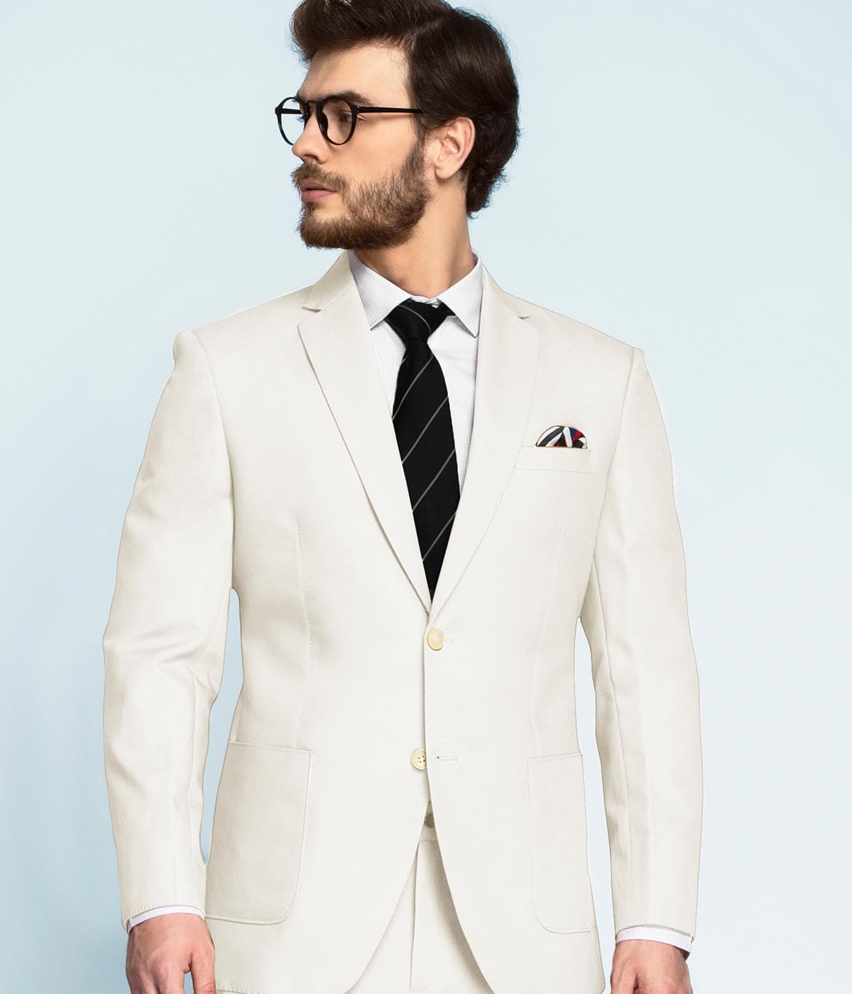 Vegas Ivory Cotton Suit | Sustainable Custom Menswear by A.I.