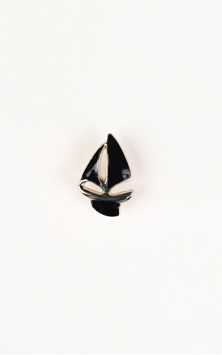 Crest Black And Gold-Tone Lapel Pin | Sustainable Custom Menswear by A.I.