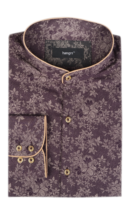 Balinese Maroon Floral Shirt | Sustainable Custom Menswear by A.I.