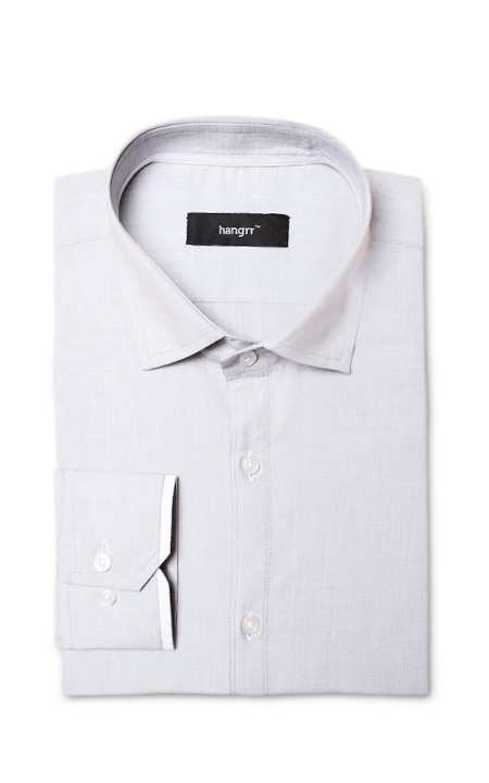 Grey Fil-a-Fil Shirt | Sustainable Custom Menswear by A.I.